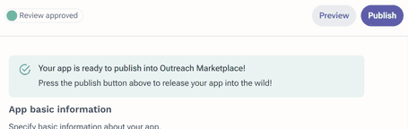 Managing apps - Development Portal | Outreach