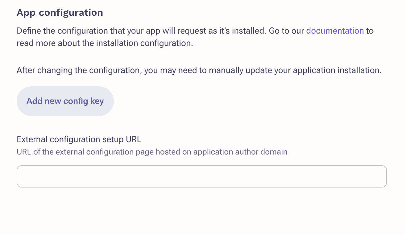 App installation settings - Development Portal | Outreach