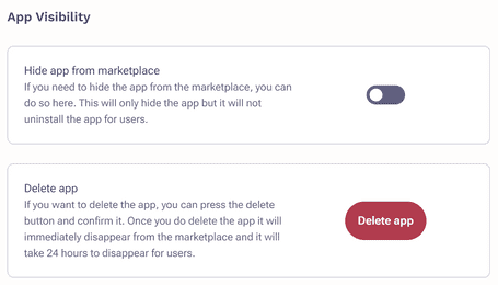 Managing apps - Development Portal | Outreach